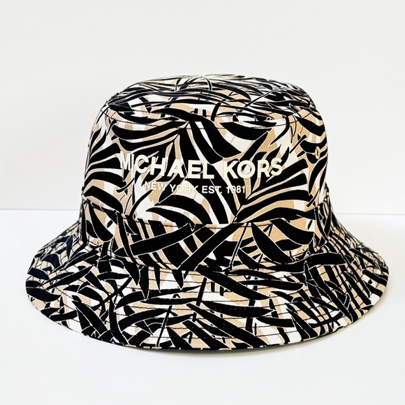 Michael Kors | Accessories | Michael Kors Bucket Hat Palm Black Multi ...